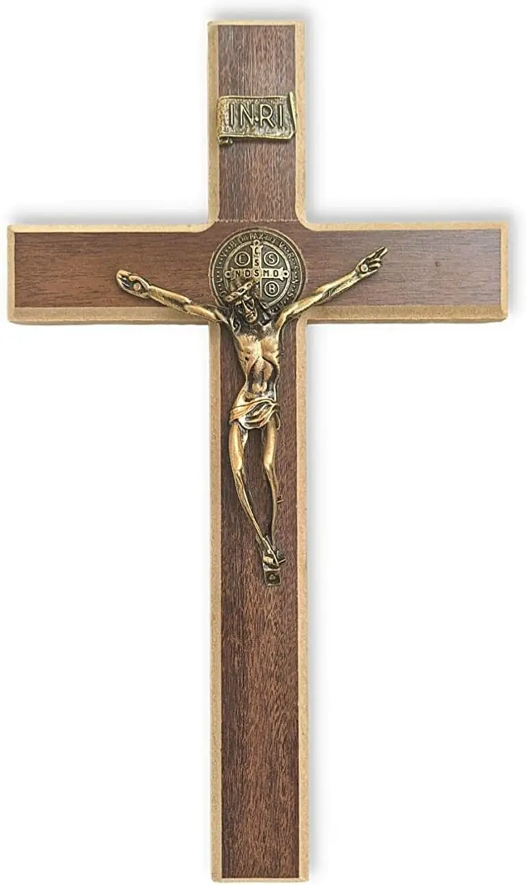 Cruz Crucifixo de Porta e Parede de Madeira Metal Grande 31cm Com ...